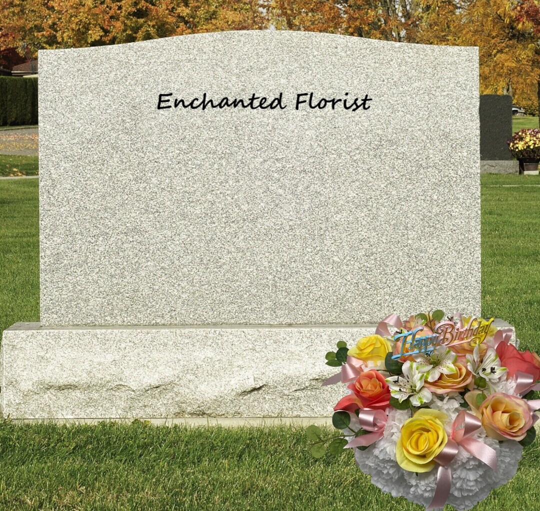 Cemetery Flowers Memorial Birthday Cake - Etsy