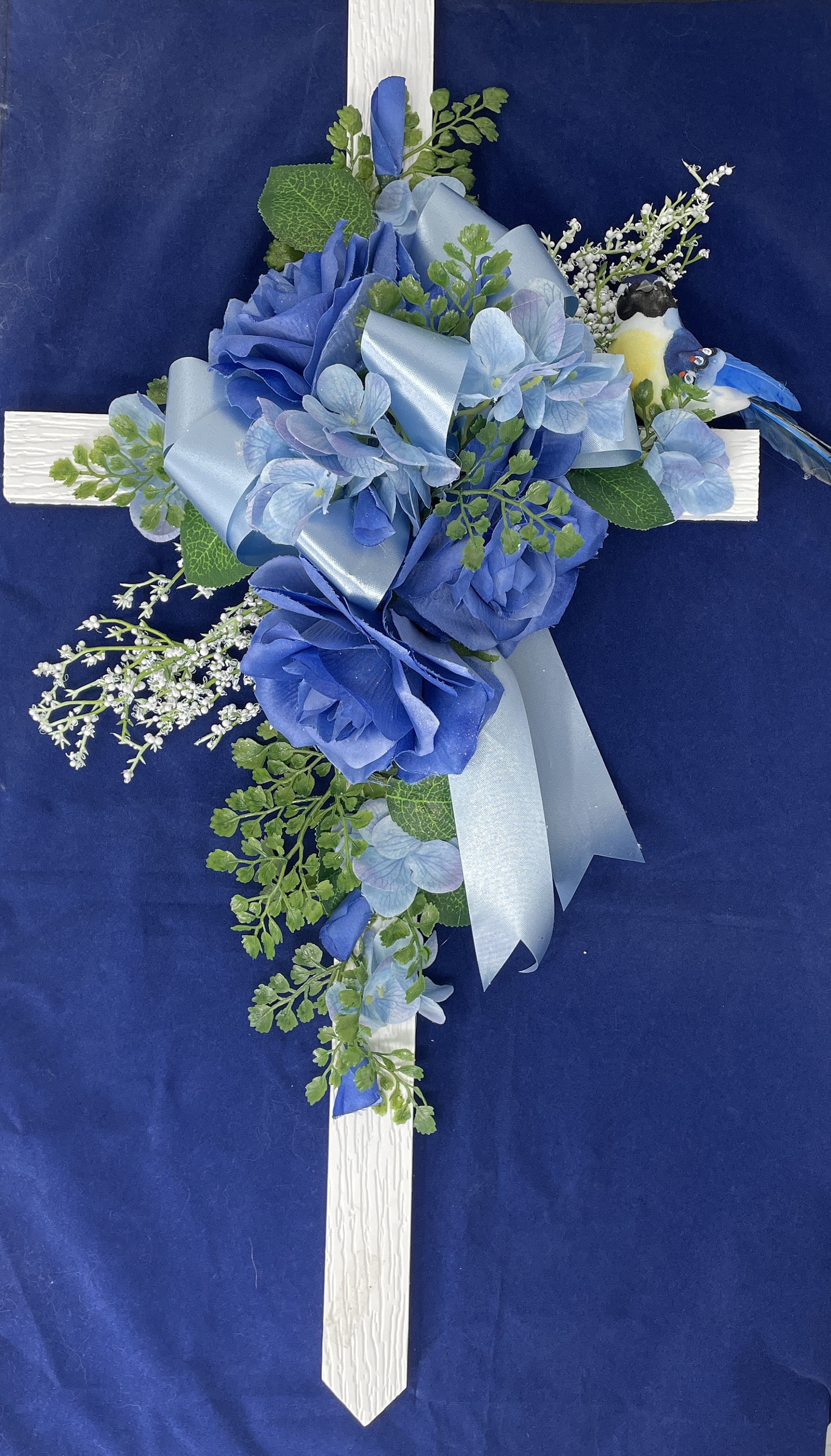 Cemetery Flowers Blue Graveside Cross Memorial Stake - Etsy