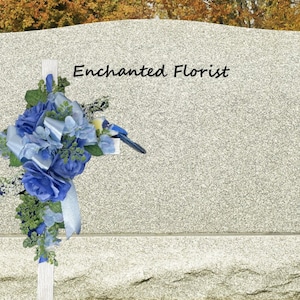 Cemetery Flowers Blue Graveside Cross Memorial Stake - Etsy