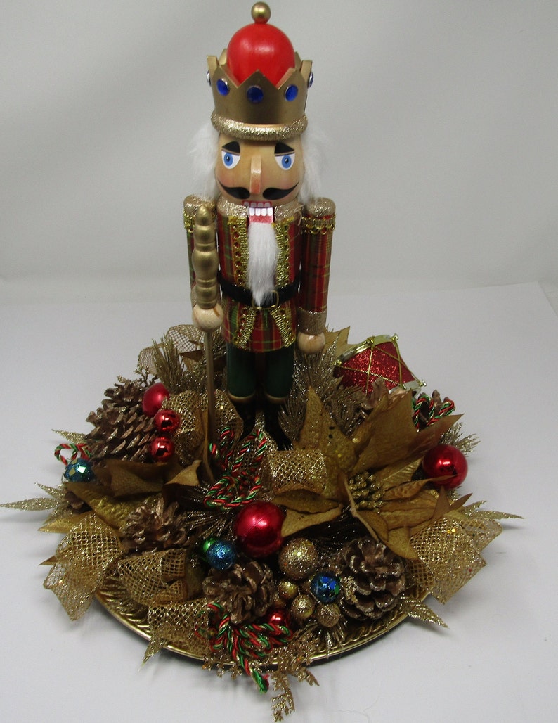 Christmas Nutcracker Arrangement, Christmas Table Decor , Nutcracker Centerpiece, Holiday Floral ...