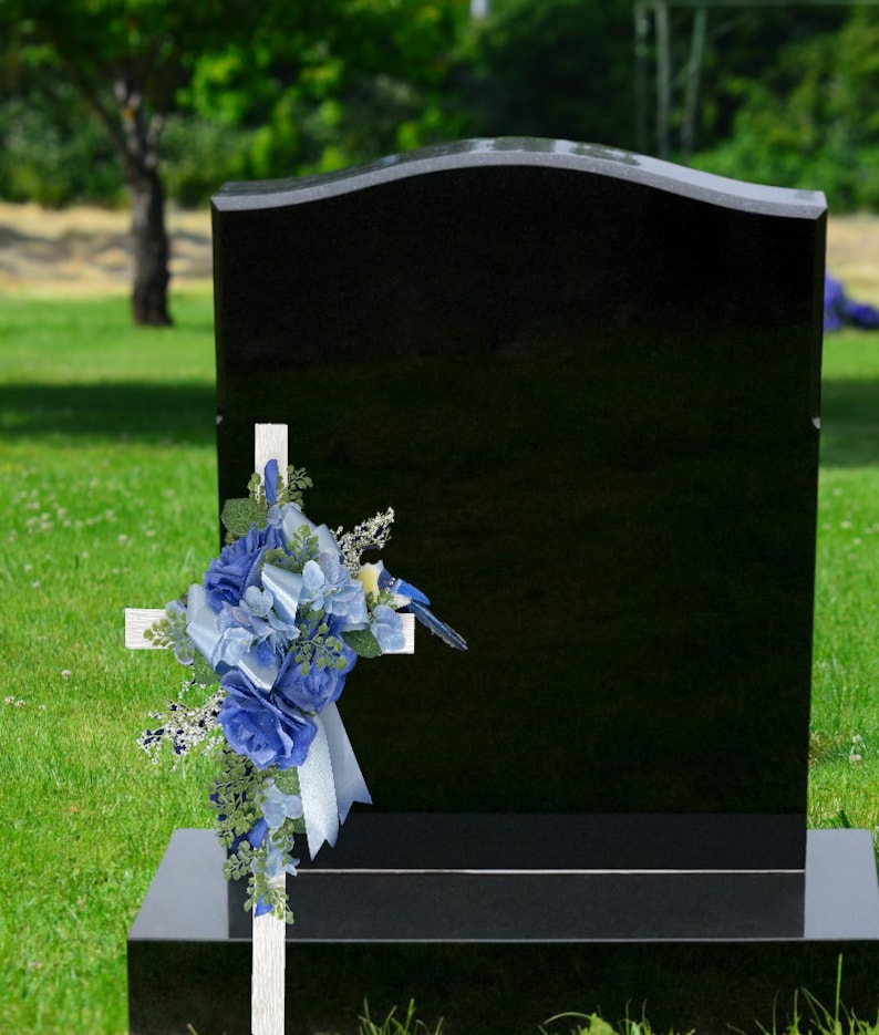 Cemetery Flowers Blue Graveside Cross Memorial Stake - Etsy