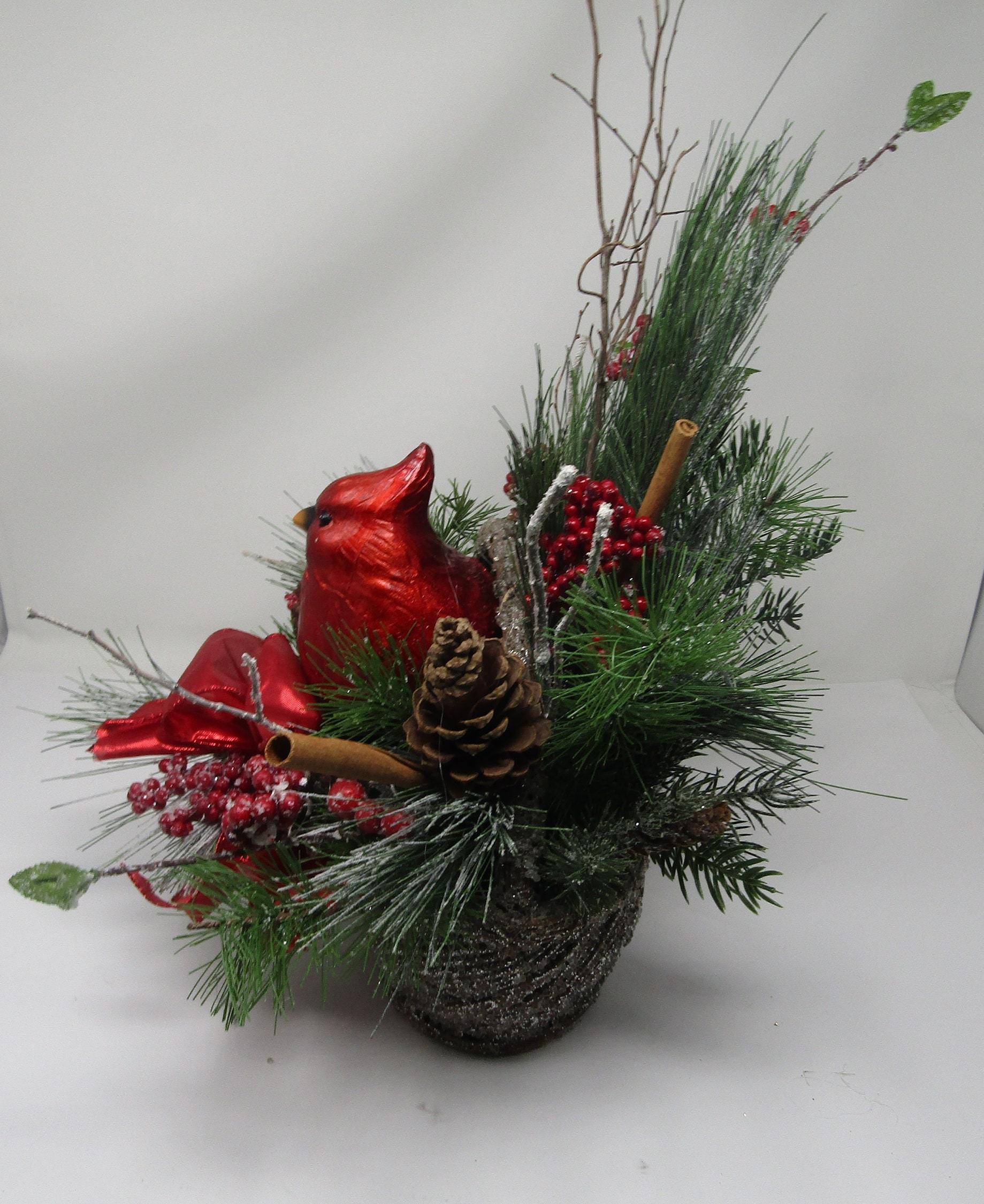 Christmas Cardinal Centerpiece, Cardinal Decor, Country Christmas ...