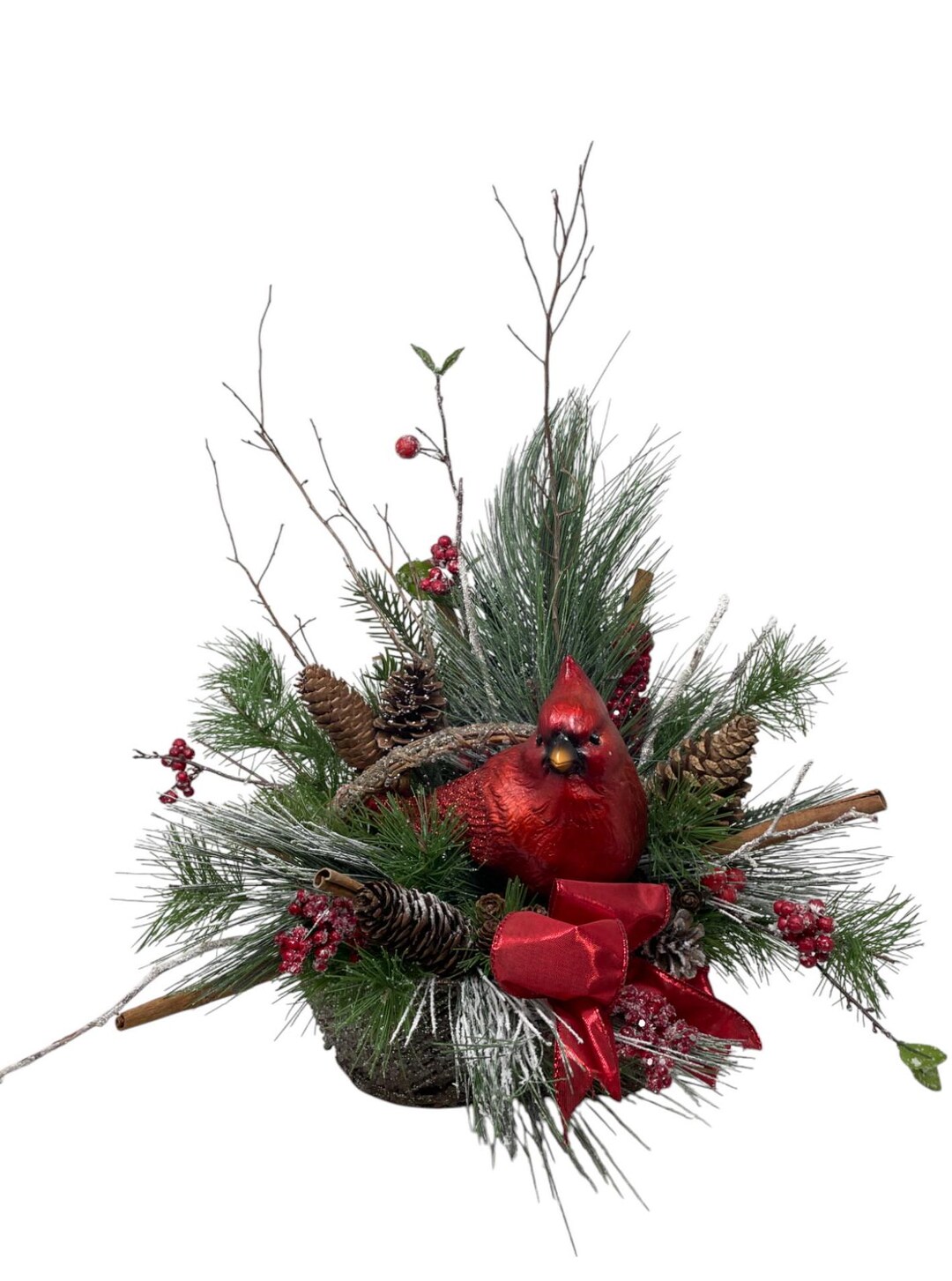 Christmas Cardinal Centerpiece, Cardinal Decor, Country Christmas ...