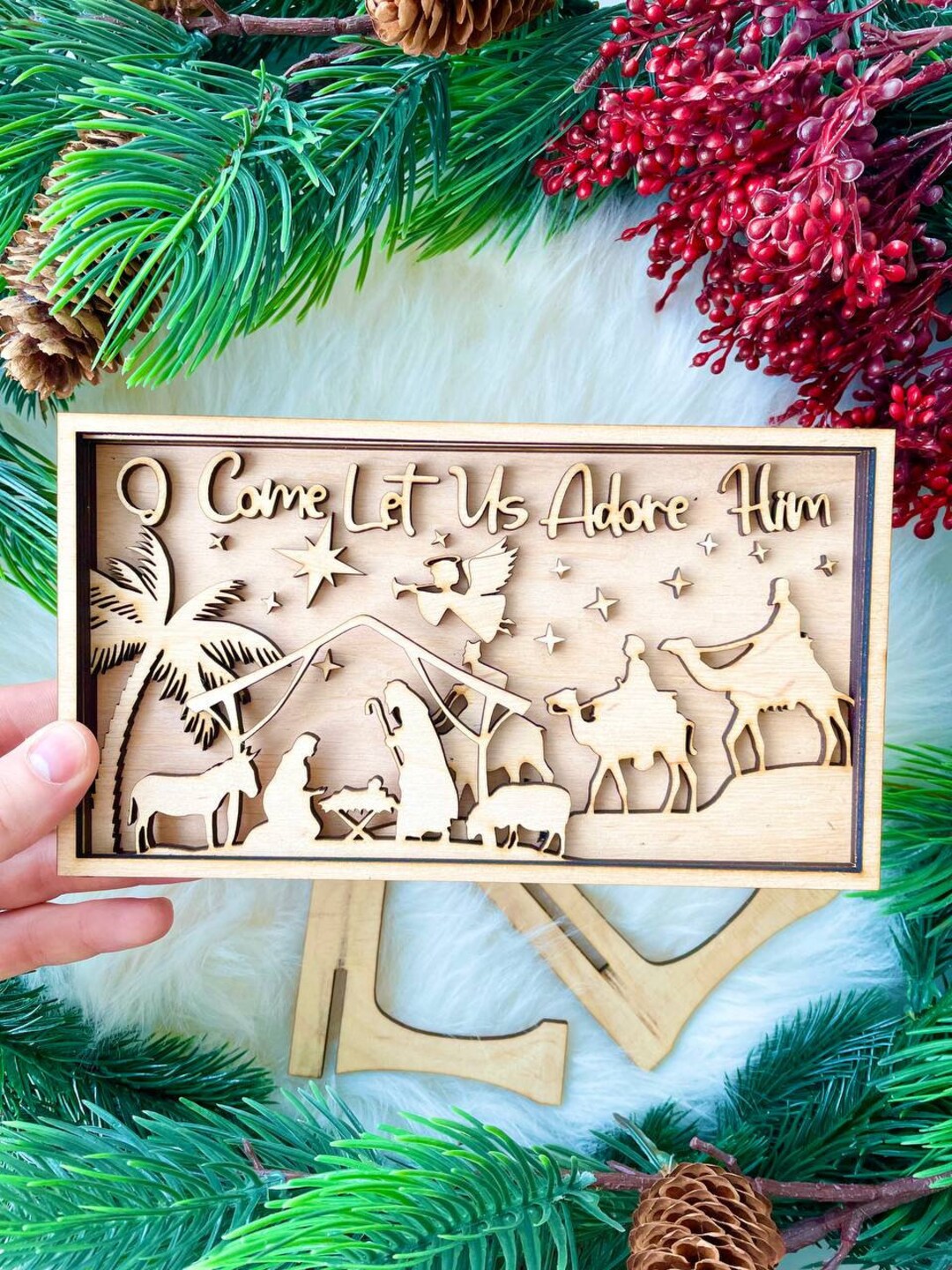 Stand Christmas Nativity Laser Cut Digital File /cute Wood Nativity ...