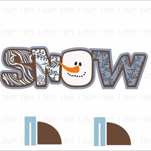Snow Word Block SVG | Glowforge Laser | Mantle Decor Svg | Christmas ...