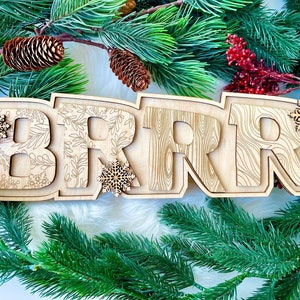 Brrr Word Block SVG | Glowforge Laser | Mantle Decor Svg | Christmas ...