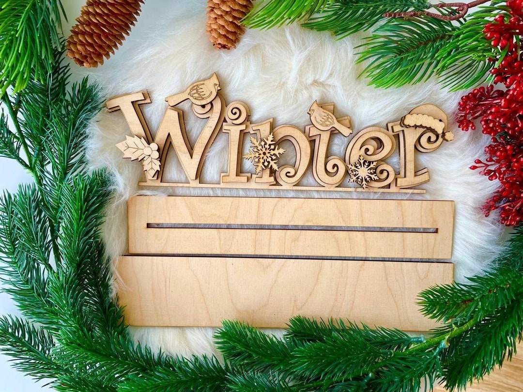 Winter Word Block Svg ,laser Cutting File , Light Forge ,robe Decor Svg ...