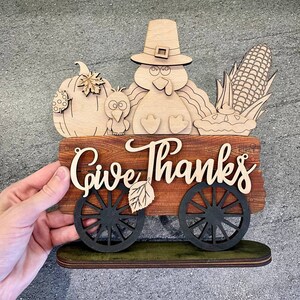 Standing Thanksgiving Sign SVG for Laser Cutting: Farmhouse Home Decor ...