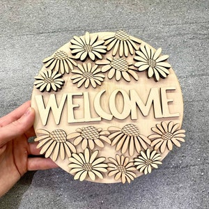 Welcome Daisy Door Hanger Sign File SVG, Daisy Laser Decor, Summer ...