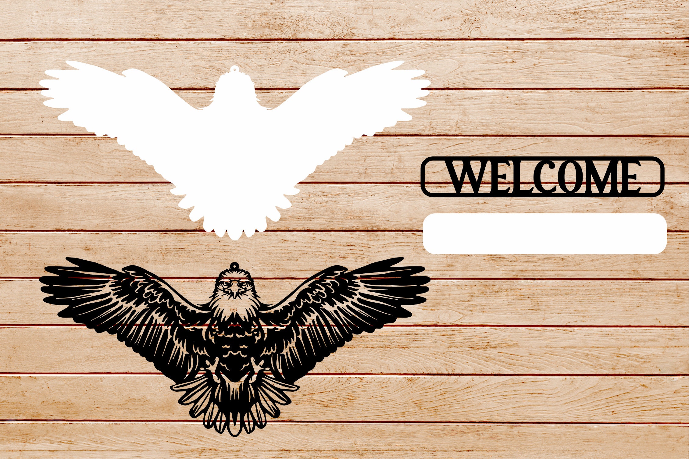 Entrance Sign of a Multi-layered White-headed American Eagle Laser Cut ...