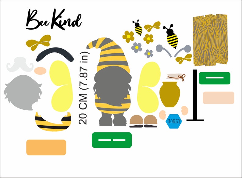 Bee Gnome SVG File ,standing Bee Gnome SVG File, Laser Cut File ...