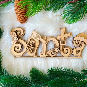 Santa Claus Word Block Svg ,laser Cutting File,light Forge , Robe Decor ...