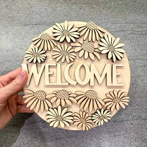 Welcome Daisy Door Hanger Sign File SVG, Daisy Laser Decor, Summer ...