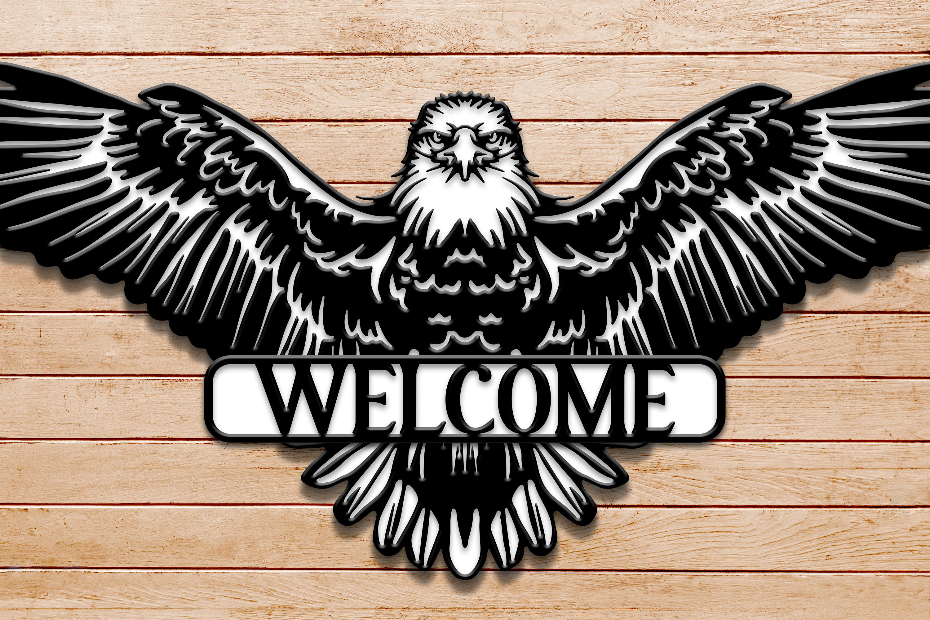 Entrance Sign of a Multi-layered White-headed American Eagle Laser Cut ...