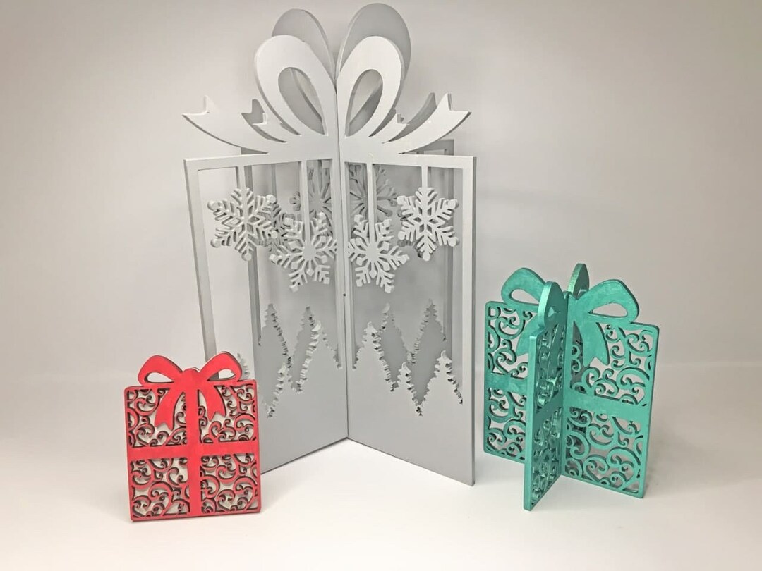 3D Standing Christmas Presents Set of 3 - SVG Digital Download for ...