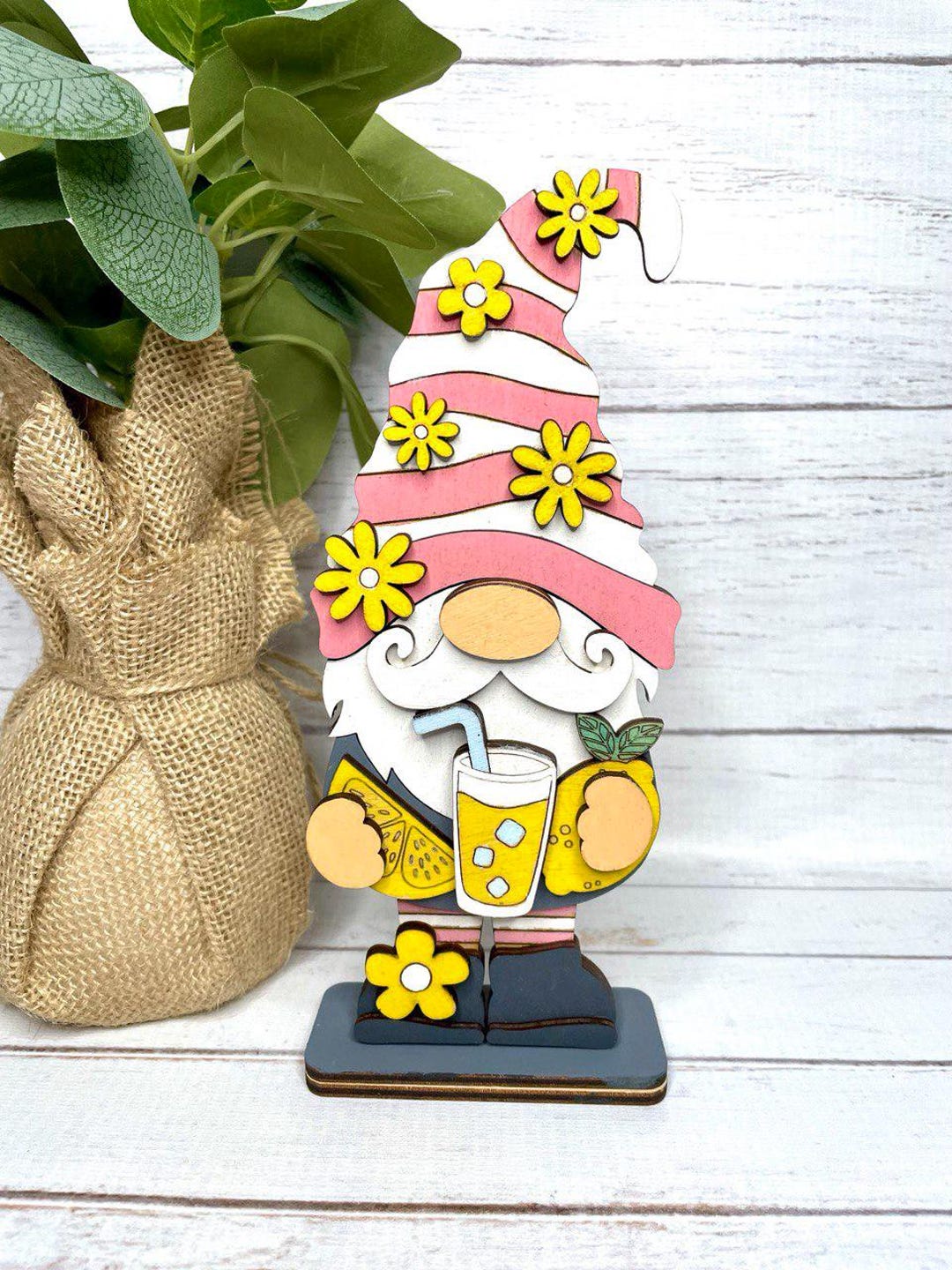 Lemonade Gnome SVG File,laser Cut File,gnome,gnome Shelf Sitter ,lemon Svg,standing Lemonade ...