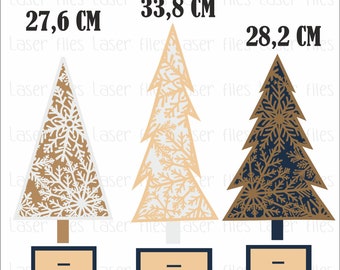 Standing Christmas Tree Laser Cut File, Christmas Doodle Tree Laser Cut ...