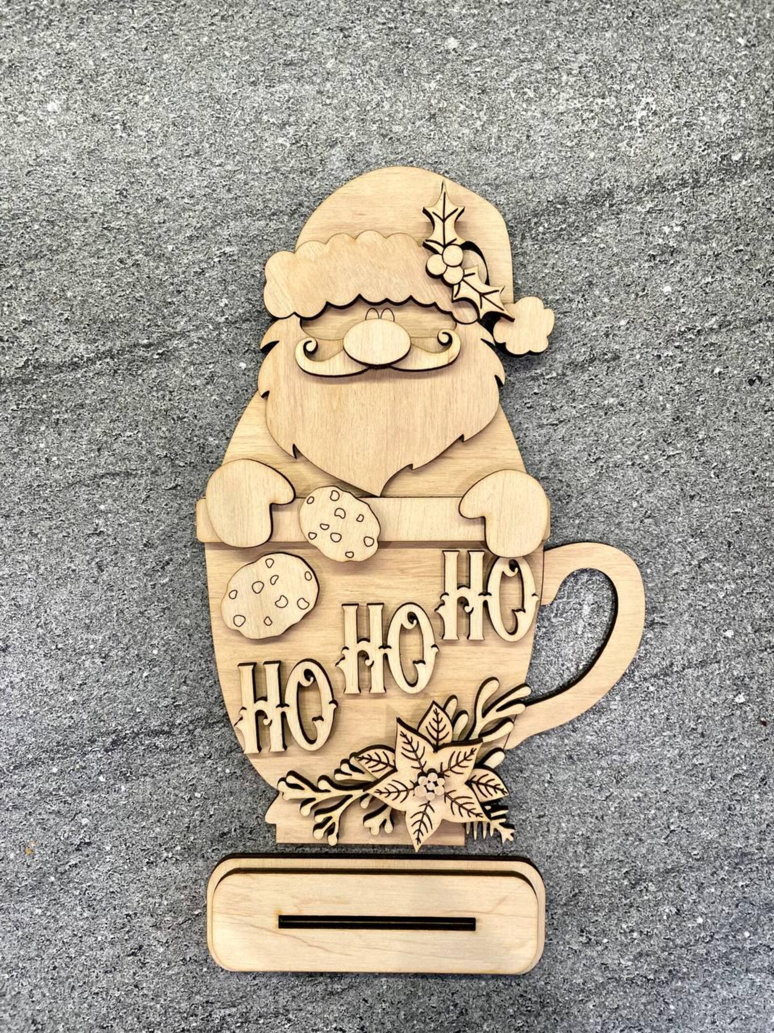 Santa Cocoa Mug Ho Ho Ho SVG File ,santa Shelf Sitter Digital Cut File ...