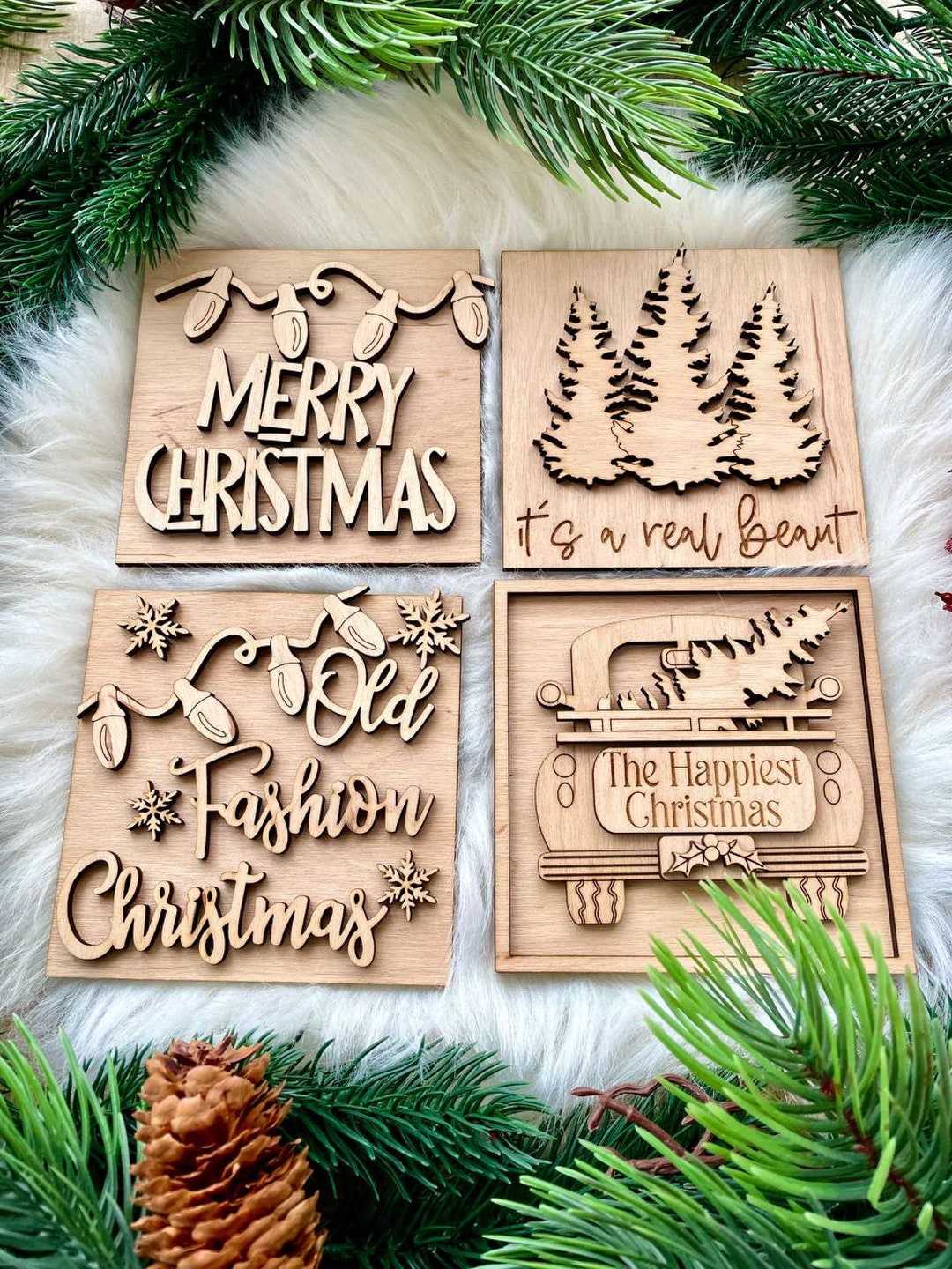 Rustic Farmhouse Signs for Glowforge | Old Fashioned Christmas Bundle ...