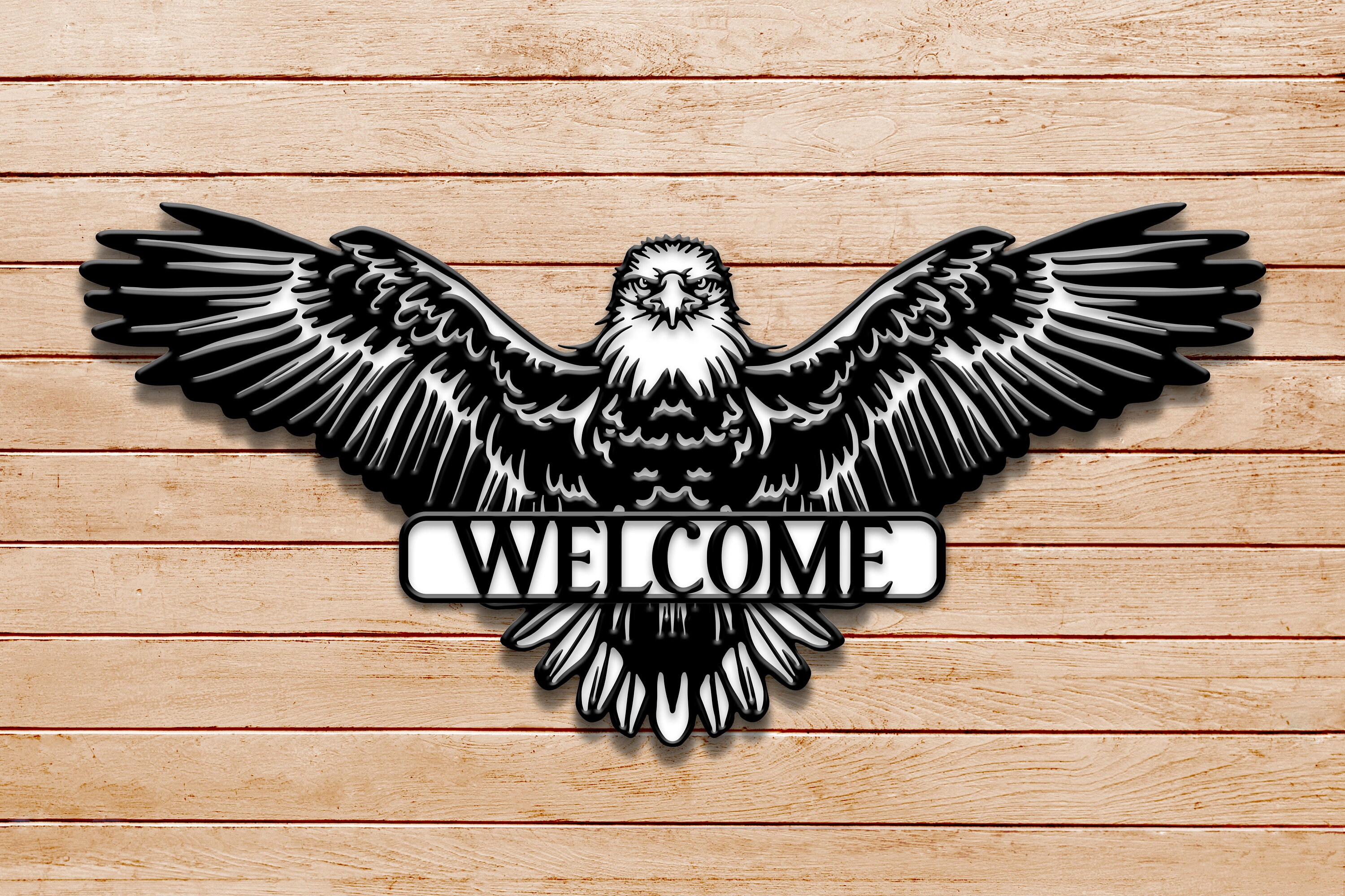 Entrance Sign of a Multi-layered White-headed American Eagle Laser Cut ...