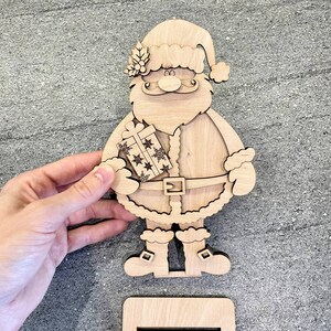 Standing Mini Santa SVG File - Laser Cutting for Christmas Shelf Decor ...