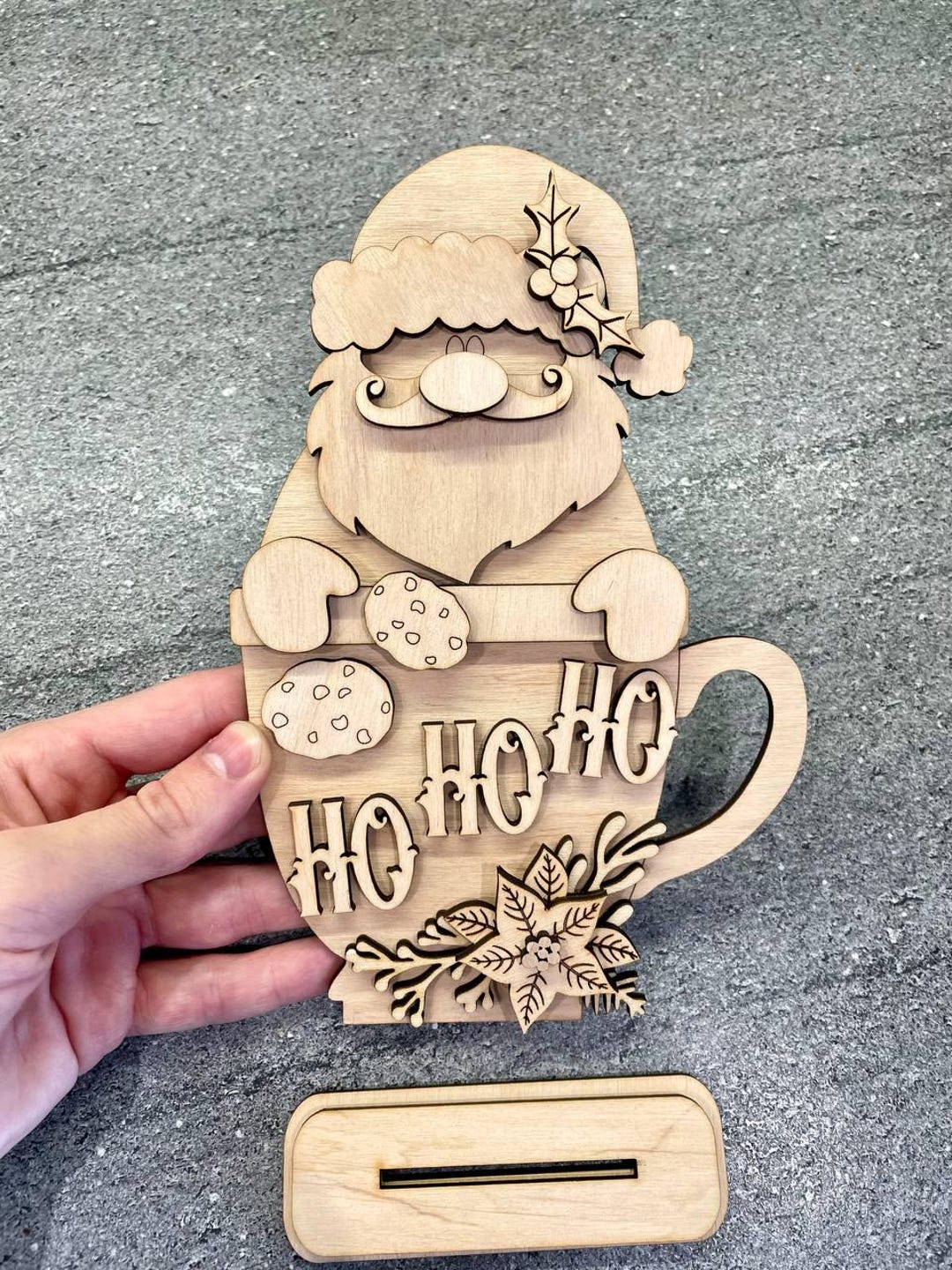Santa Cocoa Mug Ho Ho Ho SVG File ,santa Shelf Sitter Digital Cut File ...