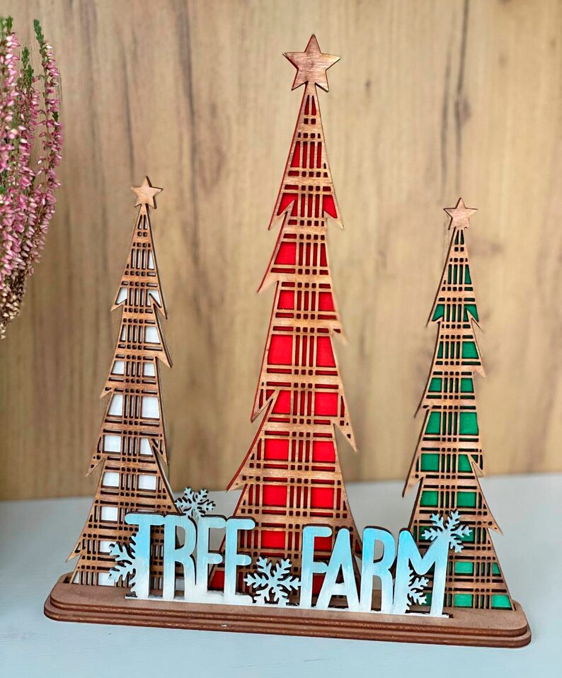 Interchangeable Christmas Tree SVG File, Standing Interchangeable ...