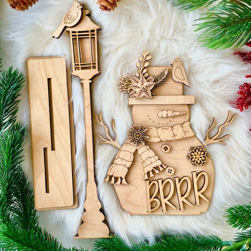 Wooden Snowman Diy Svg - Etsy