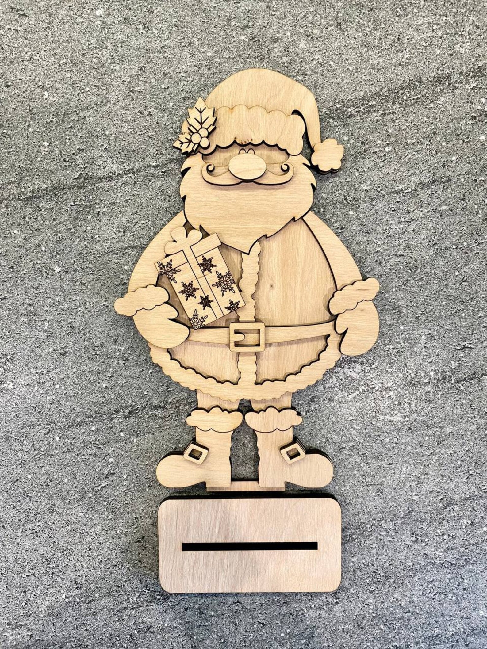 Standing Mini Santa SVG File - Laser Cutting for Christmas Shelf Decor ...