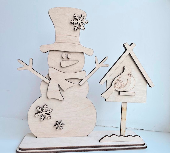 Standing Snowmen SVG snowman Laser Cut File Let It - Etsy