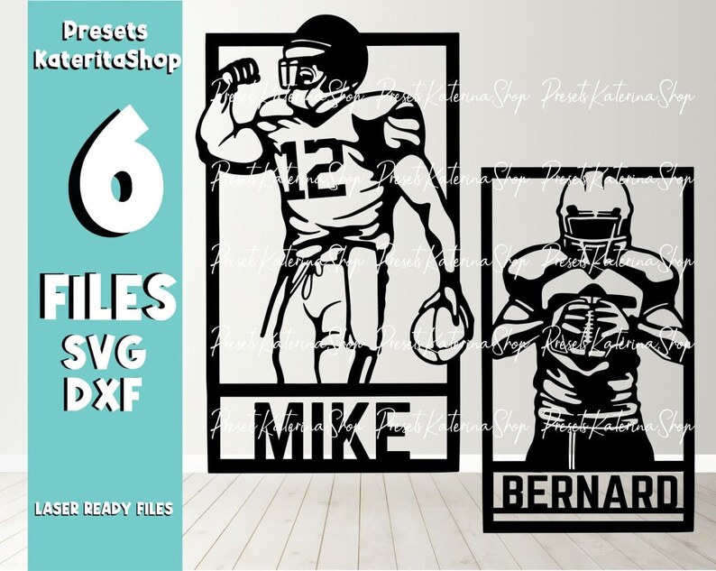 Personalized Football Sports Sign SVG ,football Sign 6 Designs SVG File ...