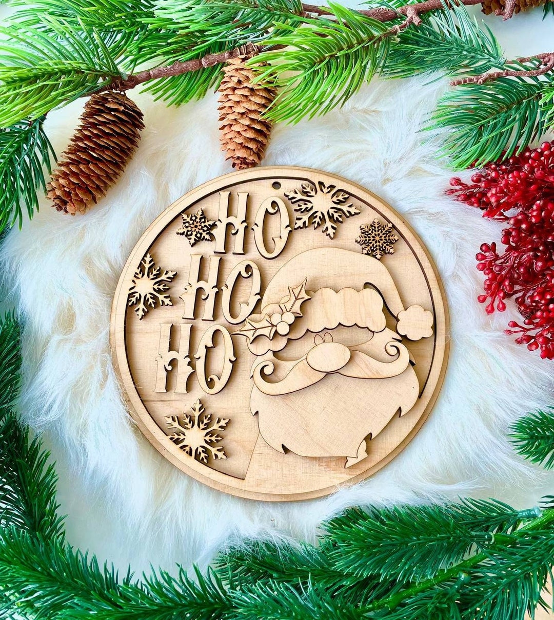 Christmas Door Hanger Laser Cut File Christmas Sign Svg Santa