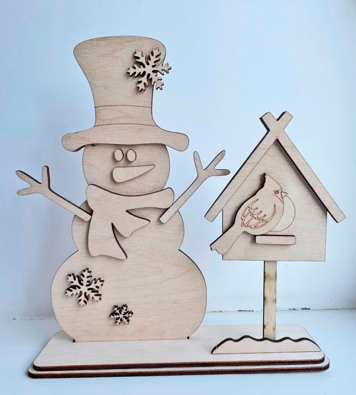 Standing Snowmen SVG snowman Laser Cut File Let It - Etsy