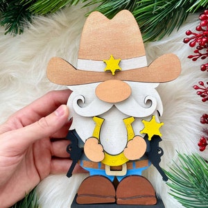 Cowboy Sheriff Dwarf SVG File ,gnome on the Shelf, Cowboy Gnome , Gnome ...