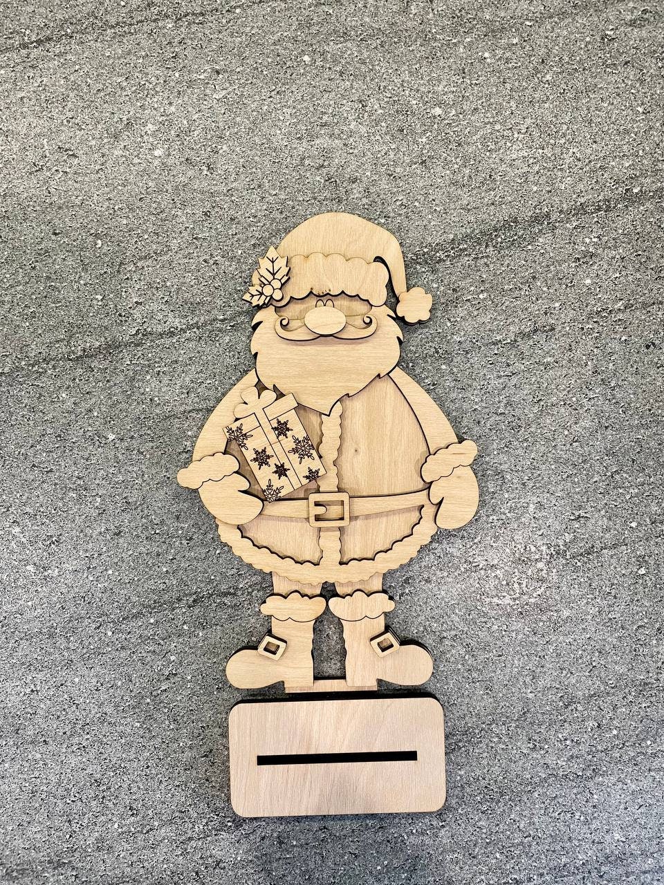 Standing Mini Santa SVG File - Laser Cutting for Christmas Shelf Decor ...