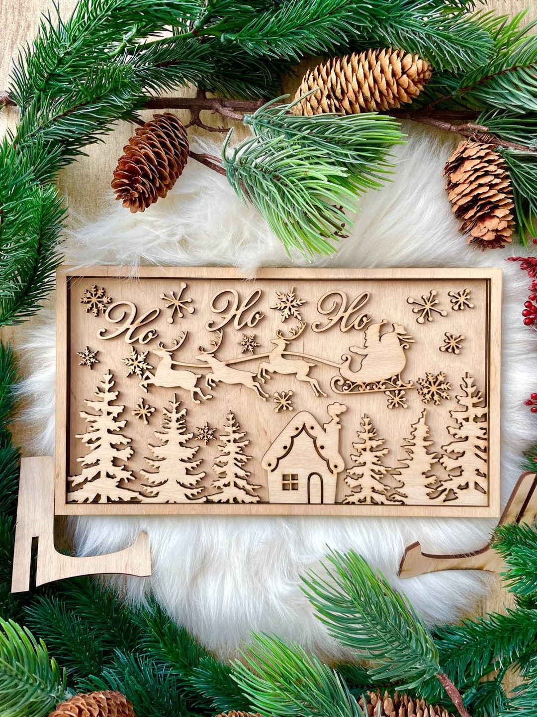 Santa Laser Cutting File, Christmas Laser File, Glowforge Laser Design ...