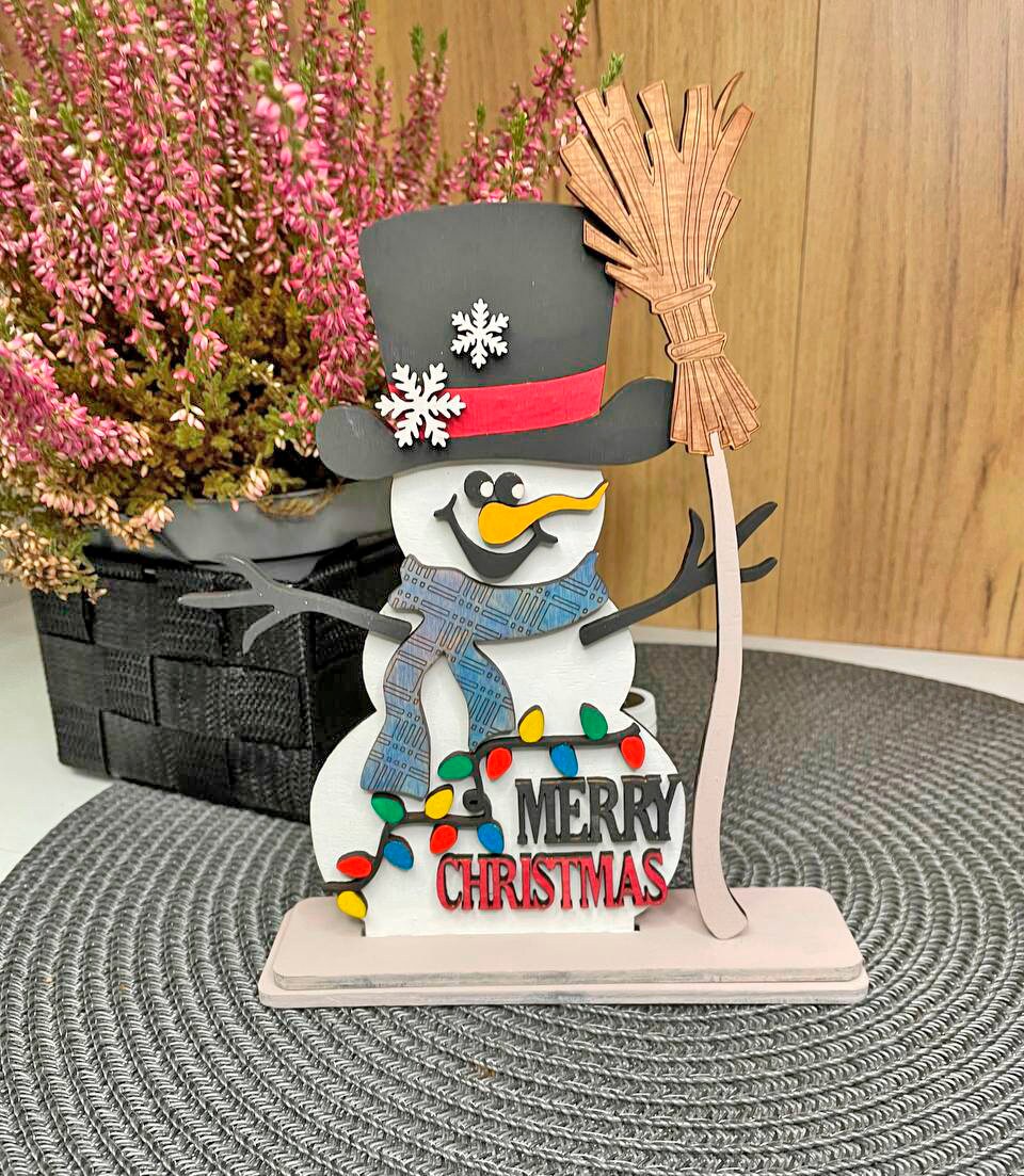 Standing Snowmen SVG Snowman Laser Cut File Let It - Etsy