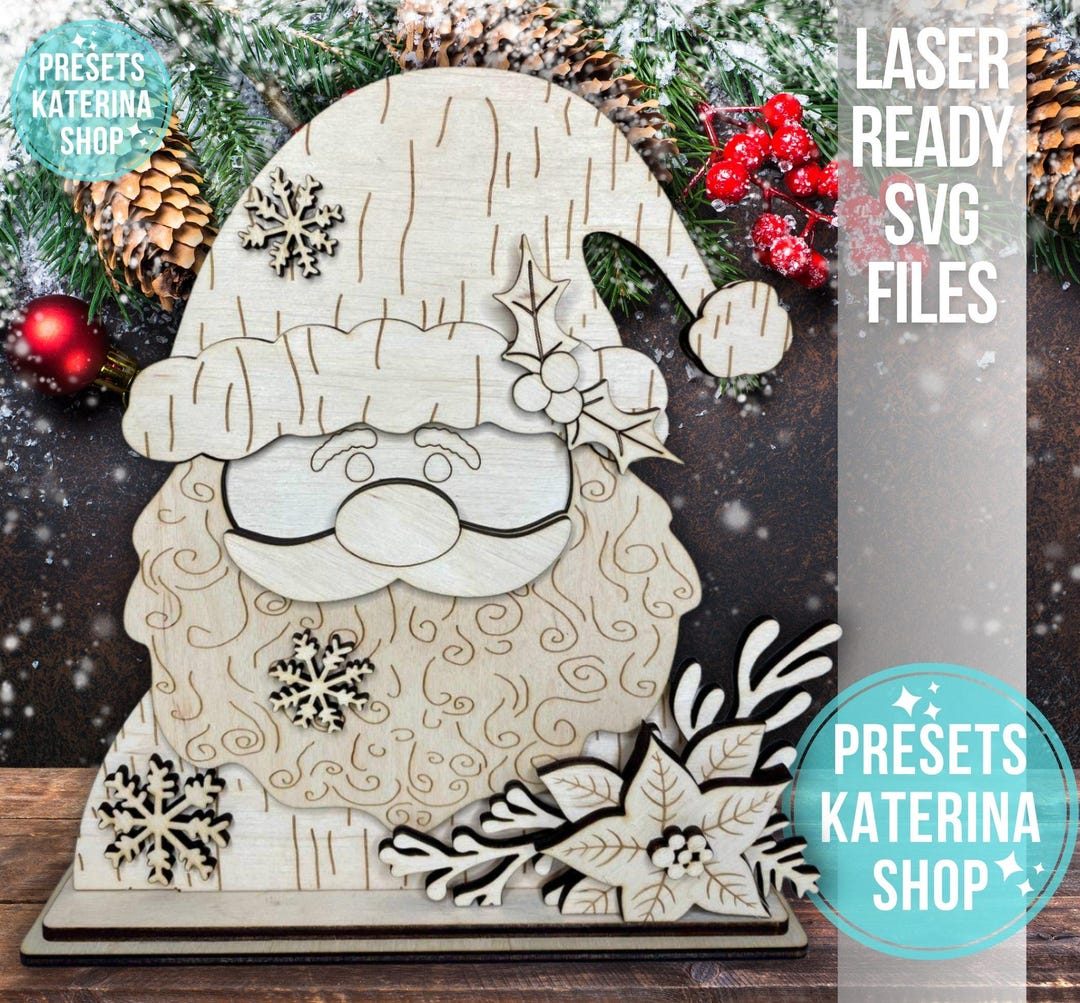 Shelf Sitter Santa Laser Cut File, Christmas Laser File, Glowforge ...