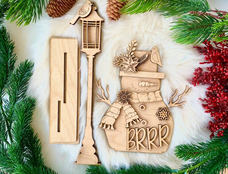 Snowman Laser Cut File,winter Snowman Snowflake Laser File, Glowforge ...