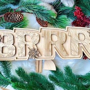 Brrr Word Block SVG | Glowforge Laser | Mantle Decor Svg | Christmas ...