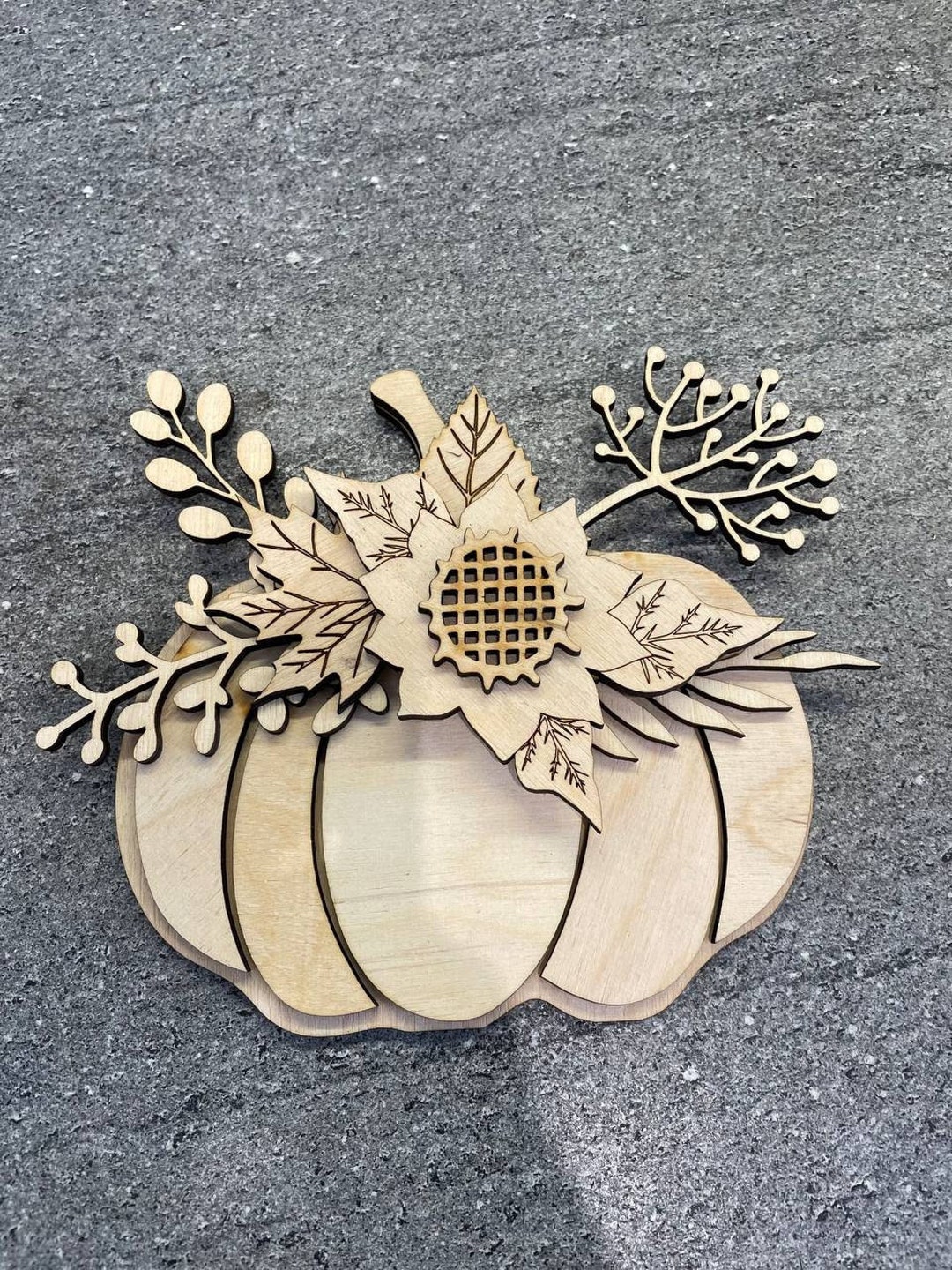 Fall Floral Pumpkin SVG Digital Download for Glowforge - Etsy