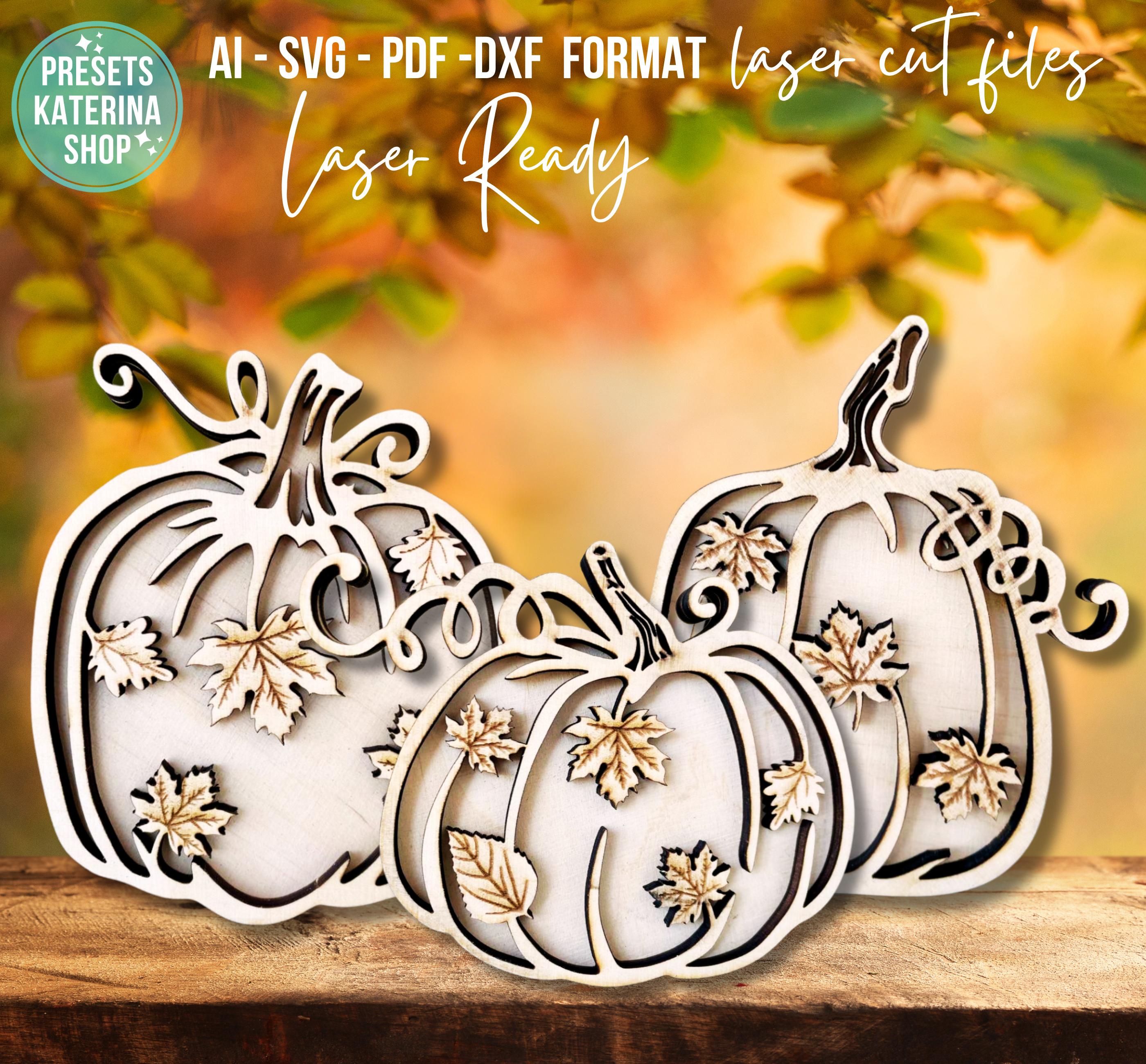 Fall Pumpkin Laser File, Pumpkin Shelf Sitter SVG, Farmhouse Pumpkin ...