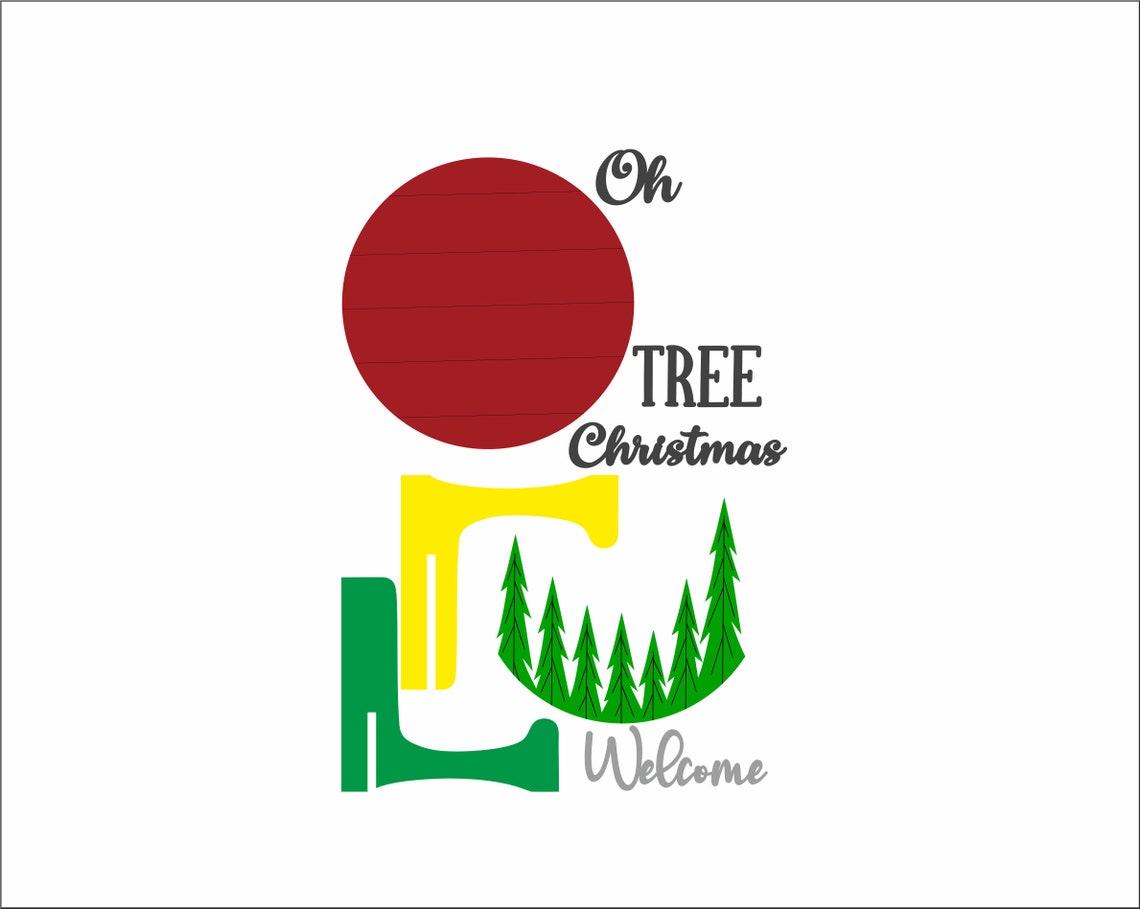 Oh Christmas Tree Sign Svg,ornaments Door Hanger Svg,indoor Sign ...