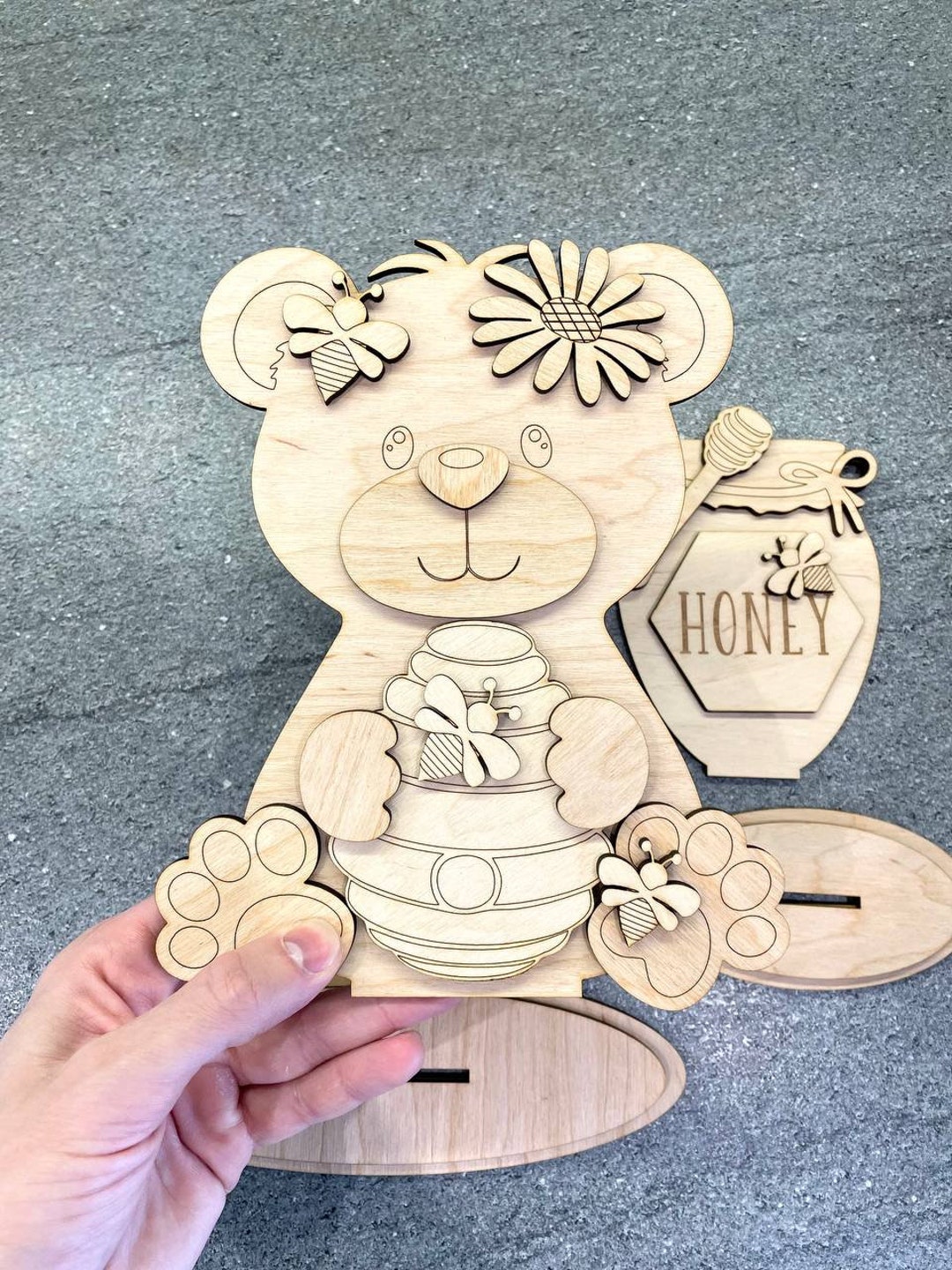 Bear Bee Standing File Svg,spring, Honey, Beehive, Summer,glowforge ...