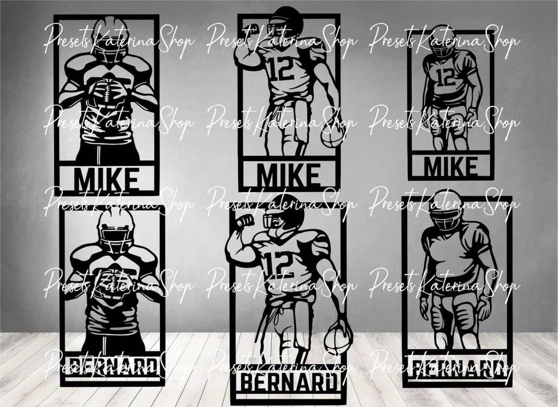 Personalized Football Sports Sign SVG ,football Sign 6 Designs SVG File ...