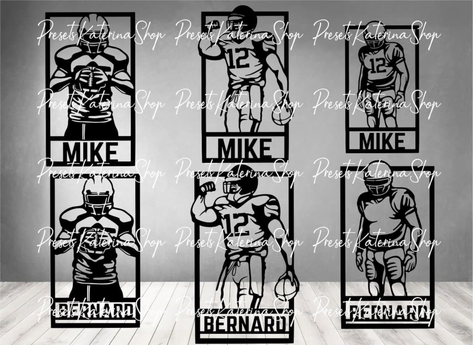 Personalized Football Sports Sign SVG ,football Sign 6 Designs SVG File ...