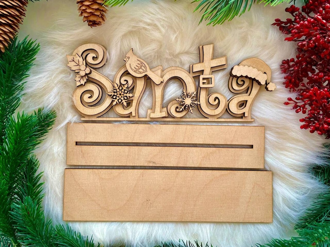 Santa Claus Word Block Svg ,laser Cutting File,light Forge , Robe Decor ...