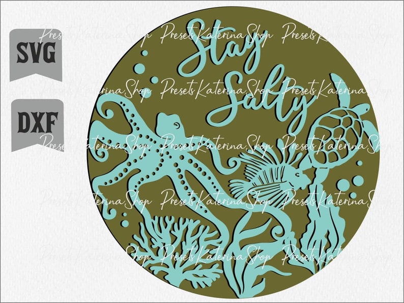 Stay Salty Ocean Themed Round Sign SVG Digital Download for - Etsy