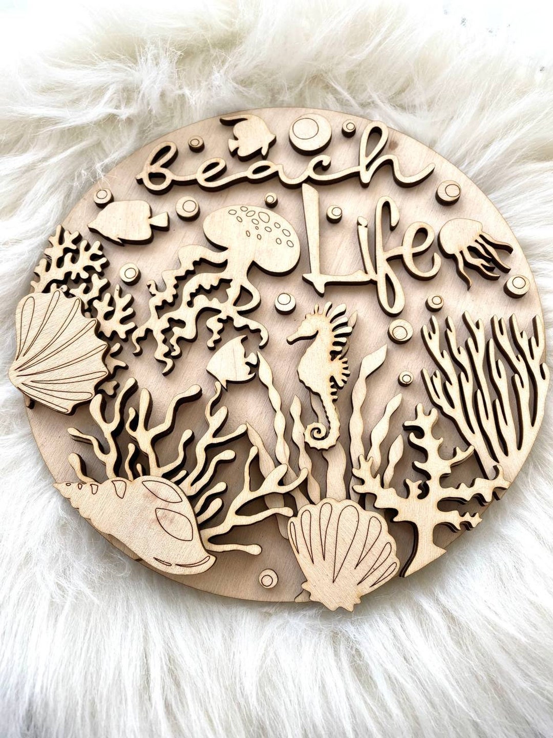 Beach Life Door Hanger, Beach House Decor Svg, Beach Sign Svg, Beach ...