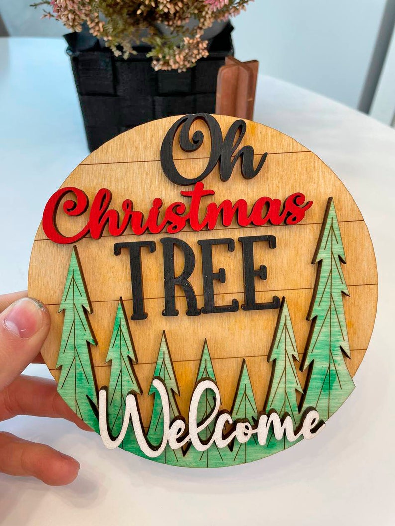 Oh Christmas Tree Sign Svg,ornaments Door Hanger Svg,indoor Sign ...